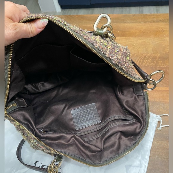 Coach | Bags | Coach Green Tweed Chelsea Purse | Poshmark